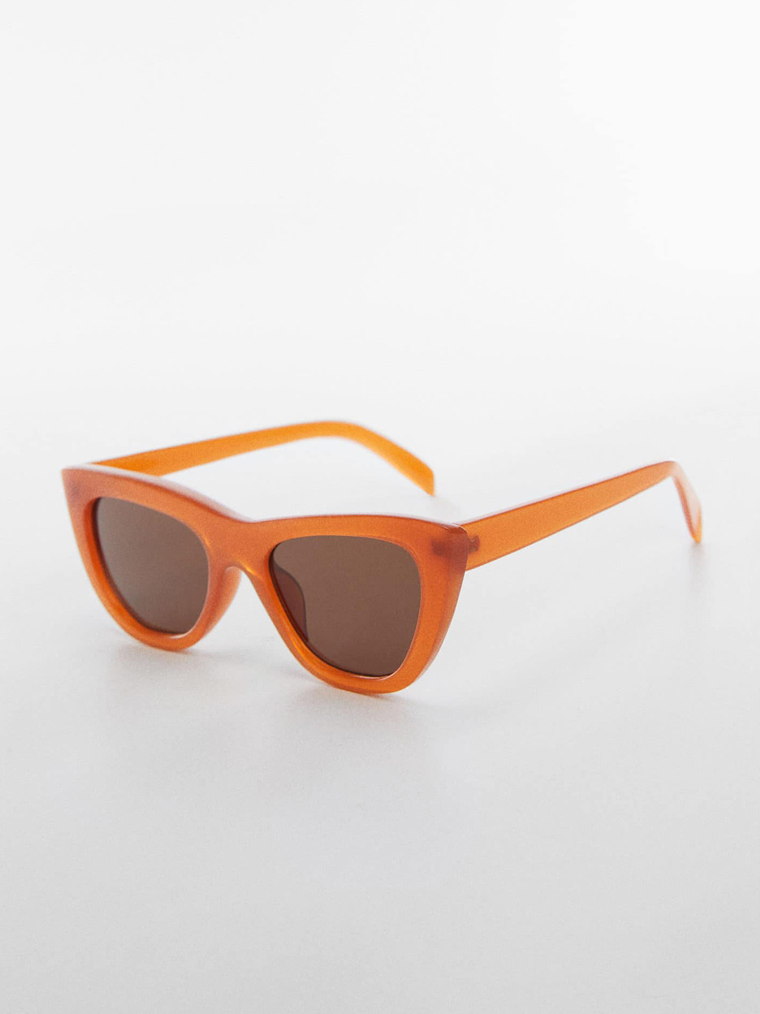 Buy MANGO Women Brown Lens & Orange Cateye Sunglasses With UV Protected ...