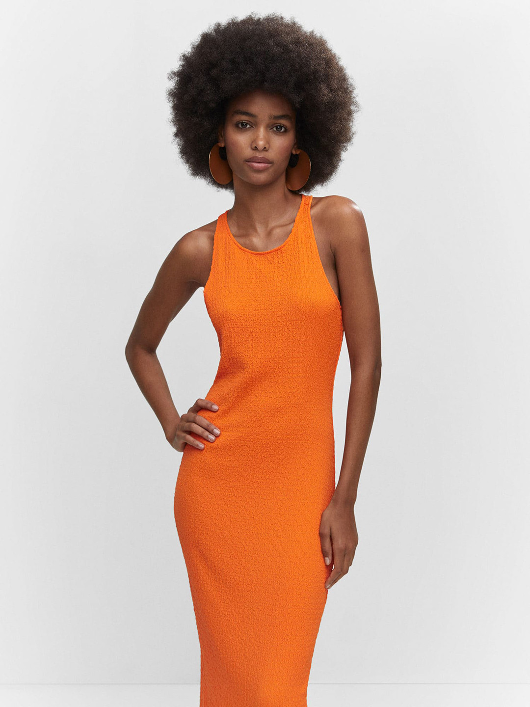 Buy MANGO Textured Midi Dress - Dresses for Women 24518352 | Myntra