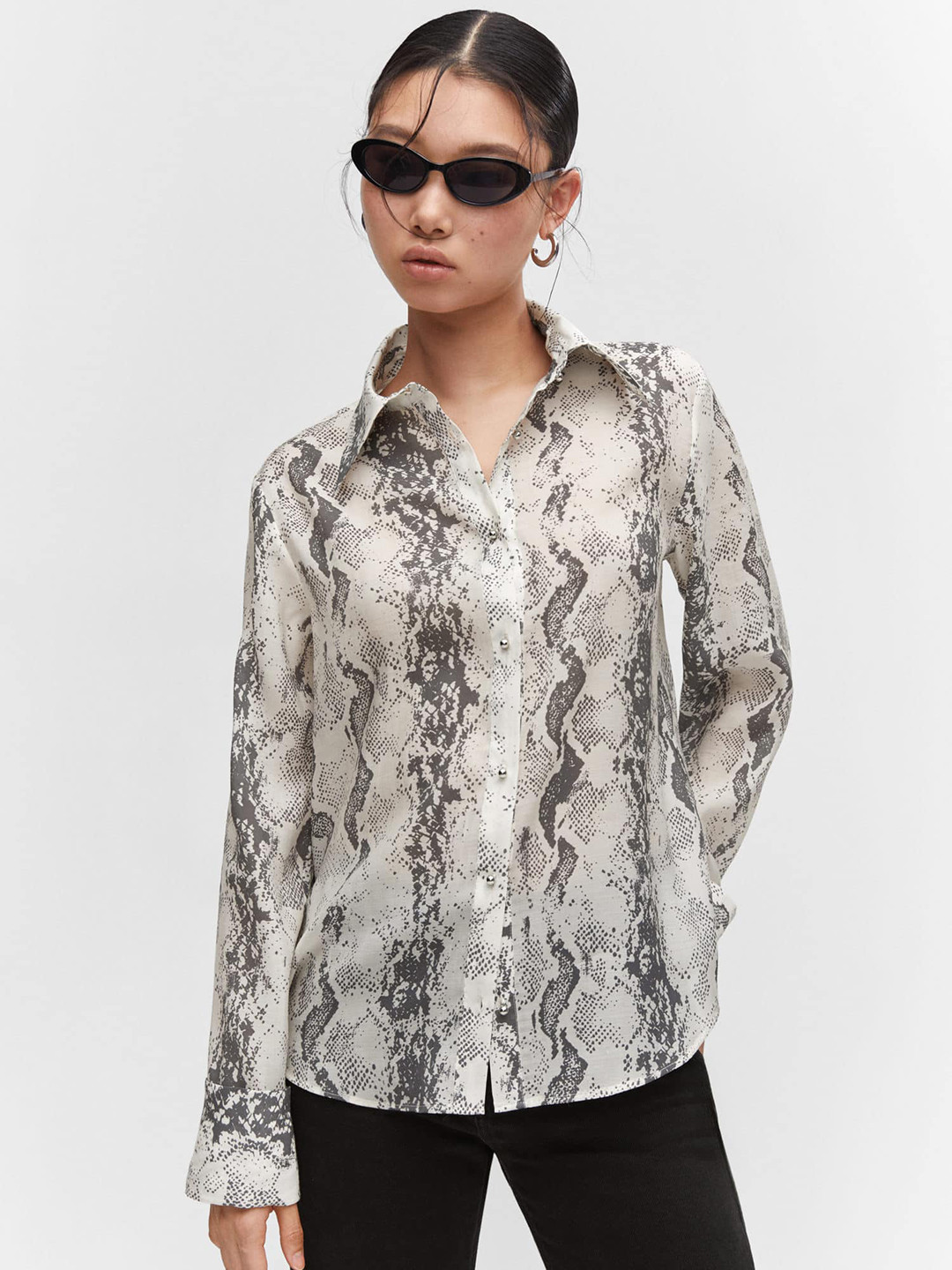 Buy MANGO Snake Skin Printed Casual Shirt - Shirts for Women 24518362 ...