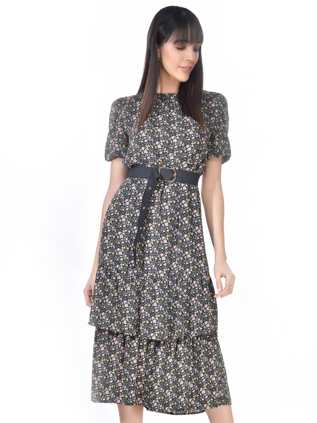 Buy Beatnik Floral Printed A Line Midi Dress - Dresses for Women ...
