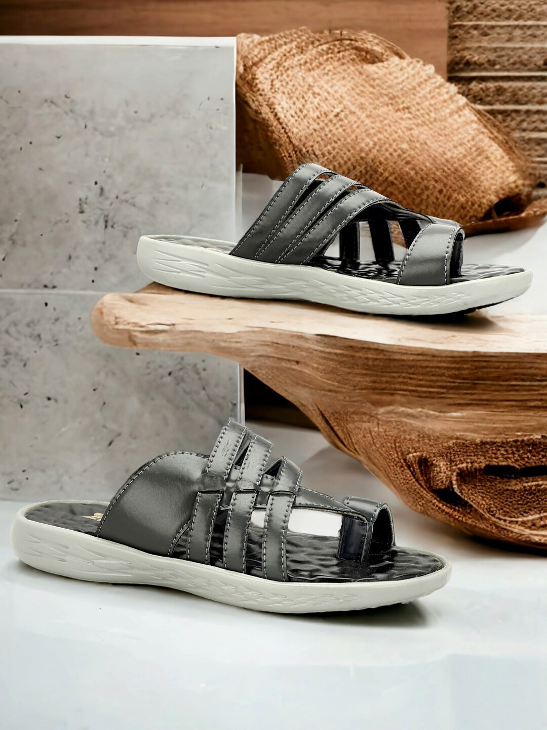 Buy Buxton Men Strappy One Toe Comfort Sandals - Sandals for Men ...