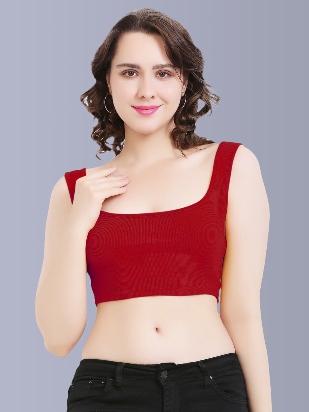 Buy Fasha Square Neck Fitted Crop Top - Tops for Women 24527370 | Myntra