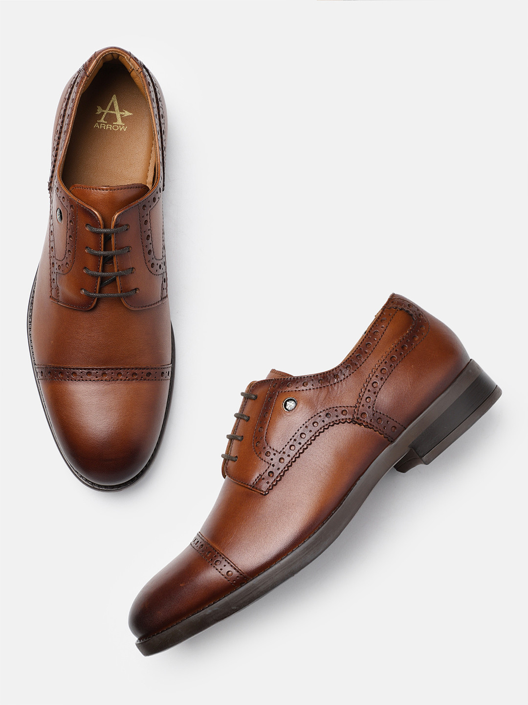 Buy Arrow Men Lynx Formal Leather Brogues - Formal Shoes for Men ...
