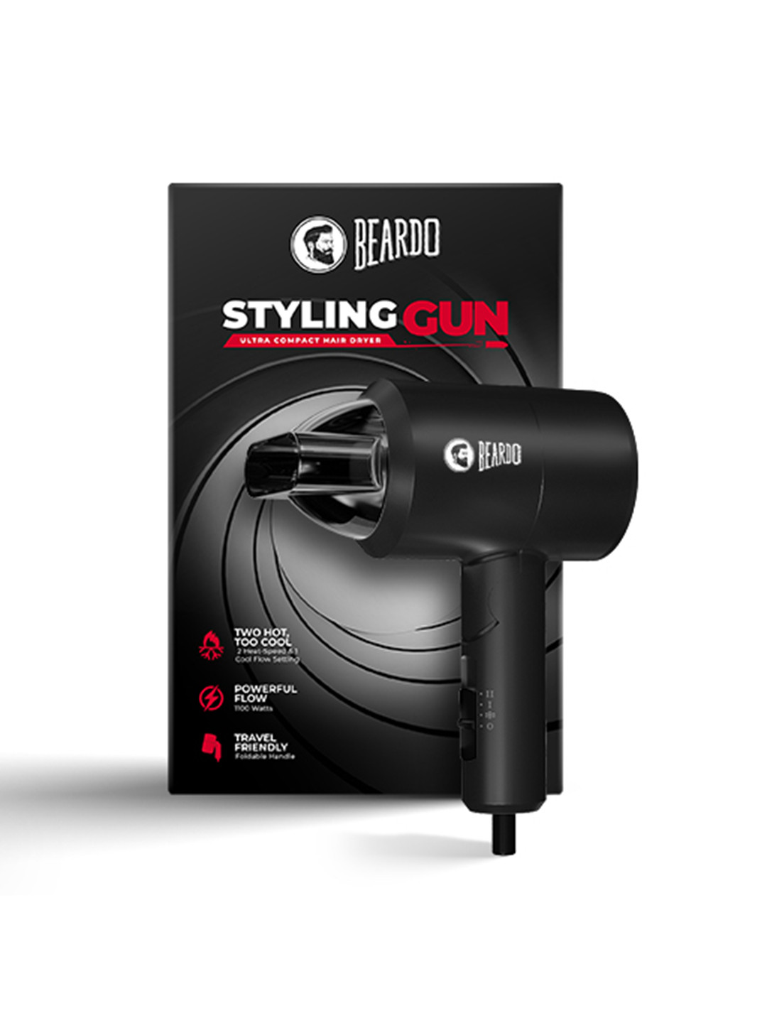 Buy BEARDO Styling Gun Ultra Compact Hair Dryer Black - Dryers for Men ...