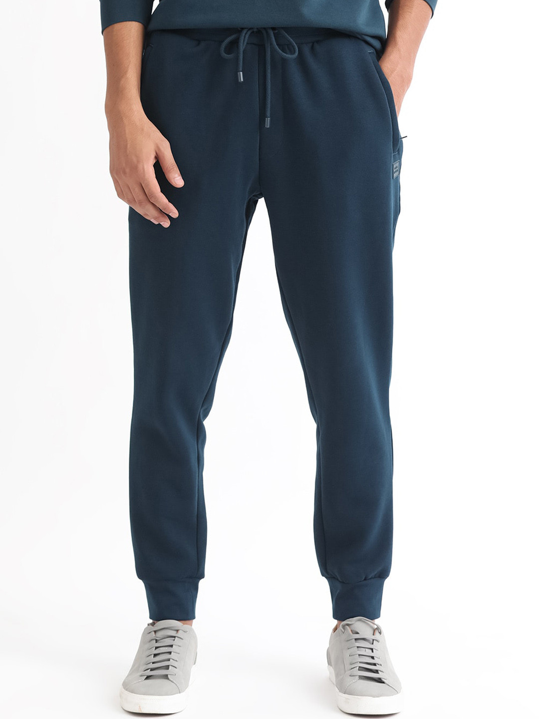 Buy RARE RABBIT Men Kerry Regular Fit Mid Rise Cotton Joggers - Track ...
