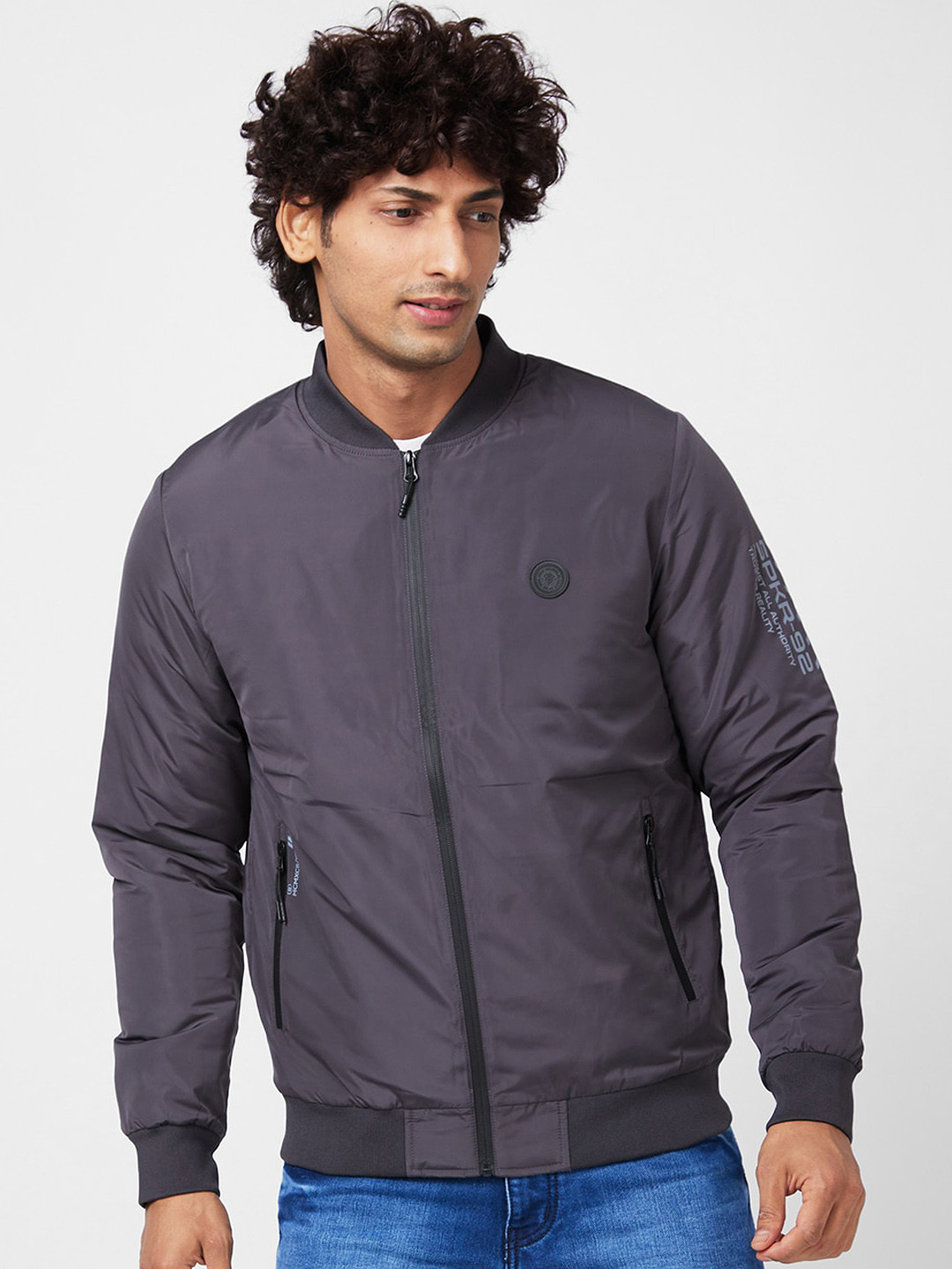 Buy SPYKAR Mock Collar Bomber Jacket - Jackets for Men 24533570 | Myntra