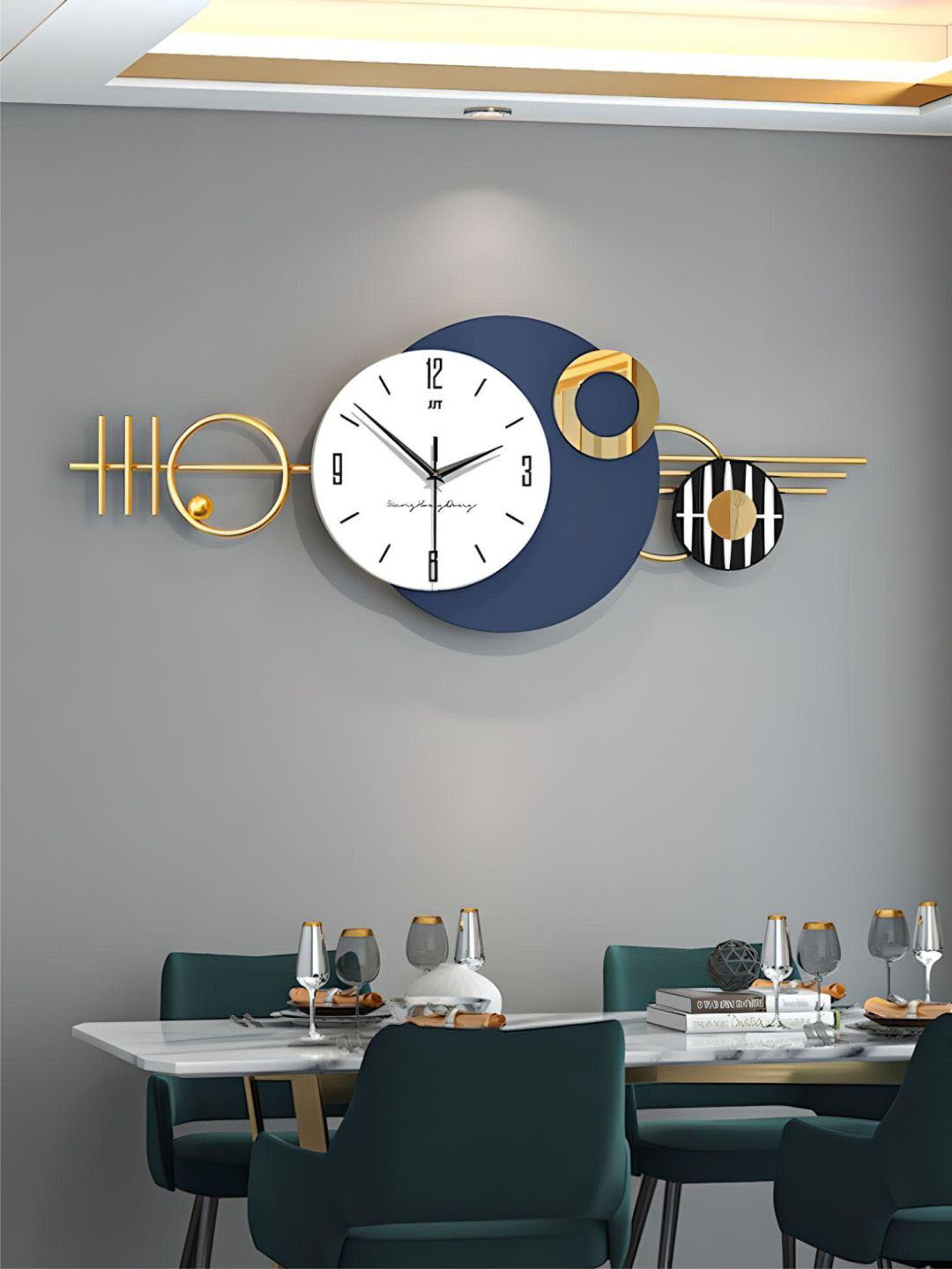 Buy The Art House White & Blue Textured Abstract Shaped Contemporary ...