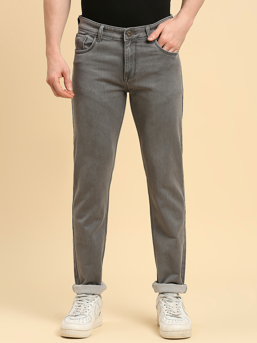 Buy HJ HASASI Men Slim Fit Clean Look Pure Cotton Stretchable Jeans ...