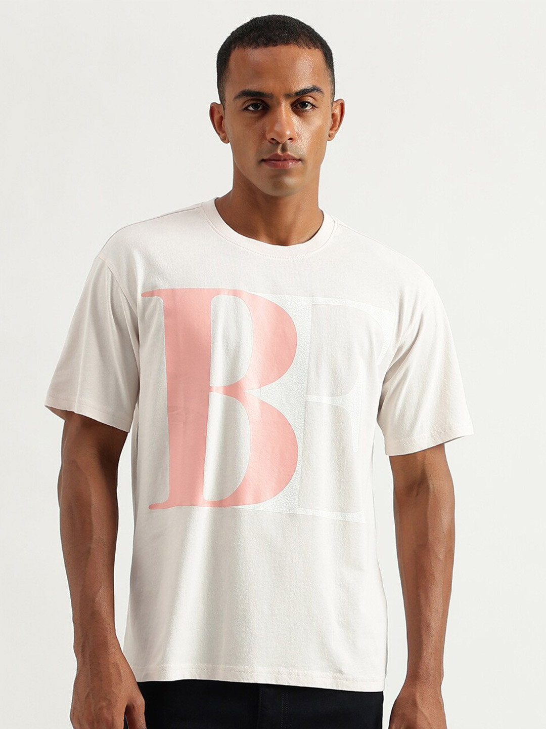 Buy United Colors Of Benetton Typography Printed Boxy Fit Cotton Casual ...