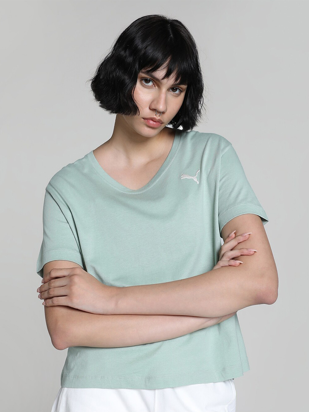 Buy Puma ESS Back Crossover T Shirt - Tshirts for Women 24539694 | Myntra