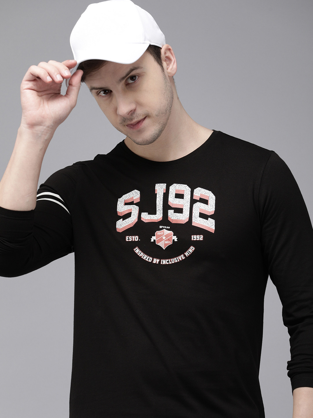 Buy SPYKAR Brand Logo Printed Slim Fit Casual T Shirt - Tshirts for Men ...