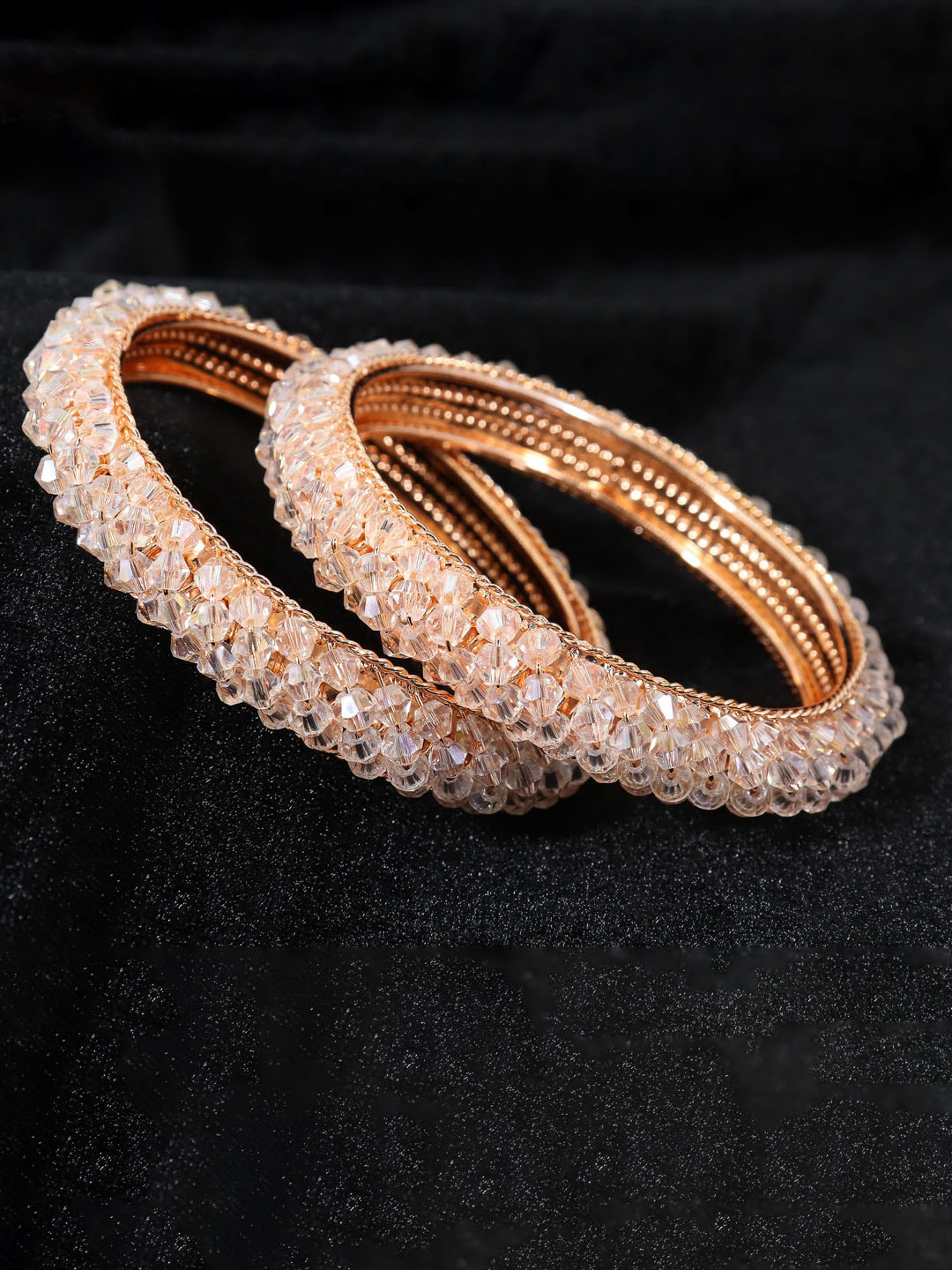 Buy NMII Set Of 2 Gold Plated Beaded Bangles - Bangle for Women ...