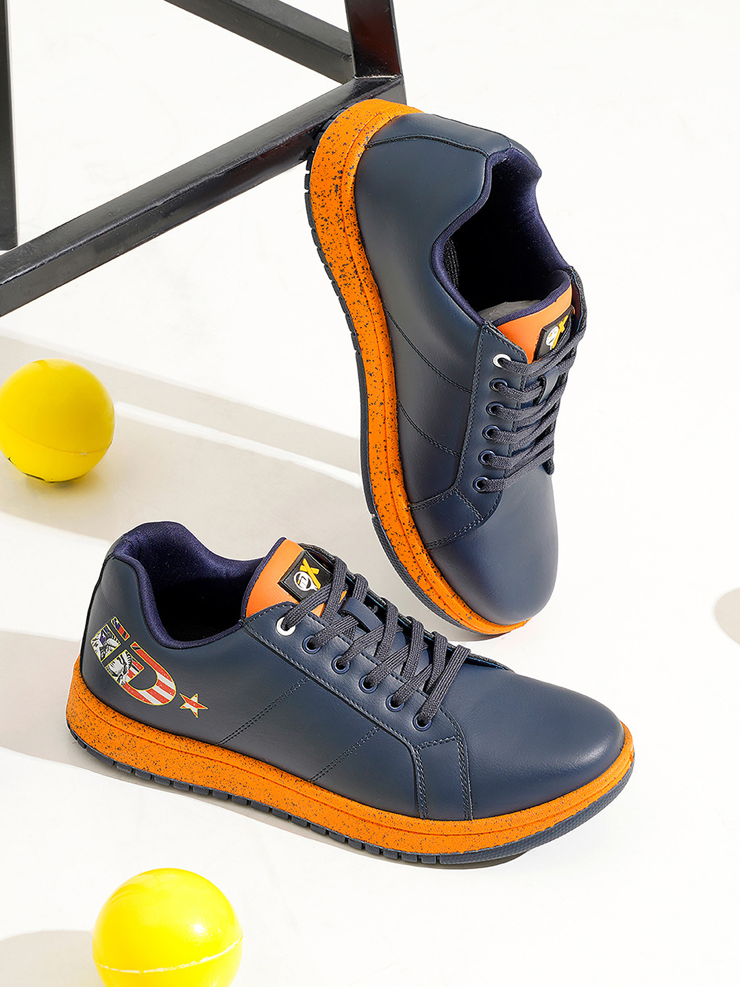 Buy ID Men Printed Lightweight Comfort Insole Contrast Sole Sneakers ...