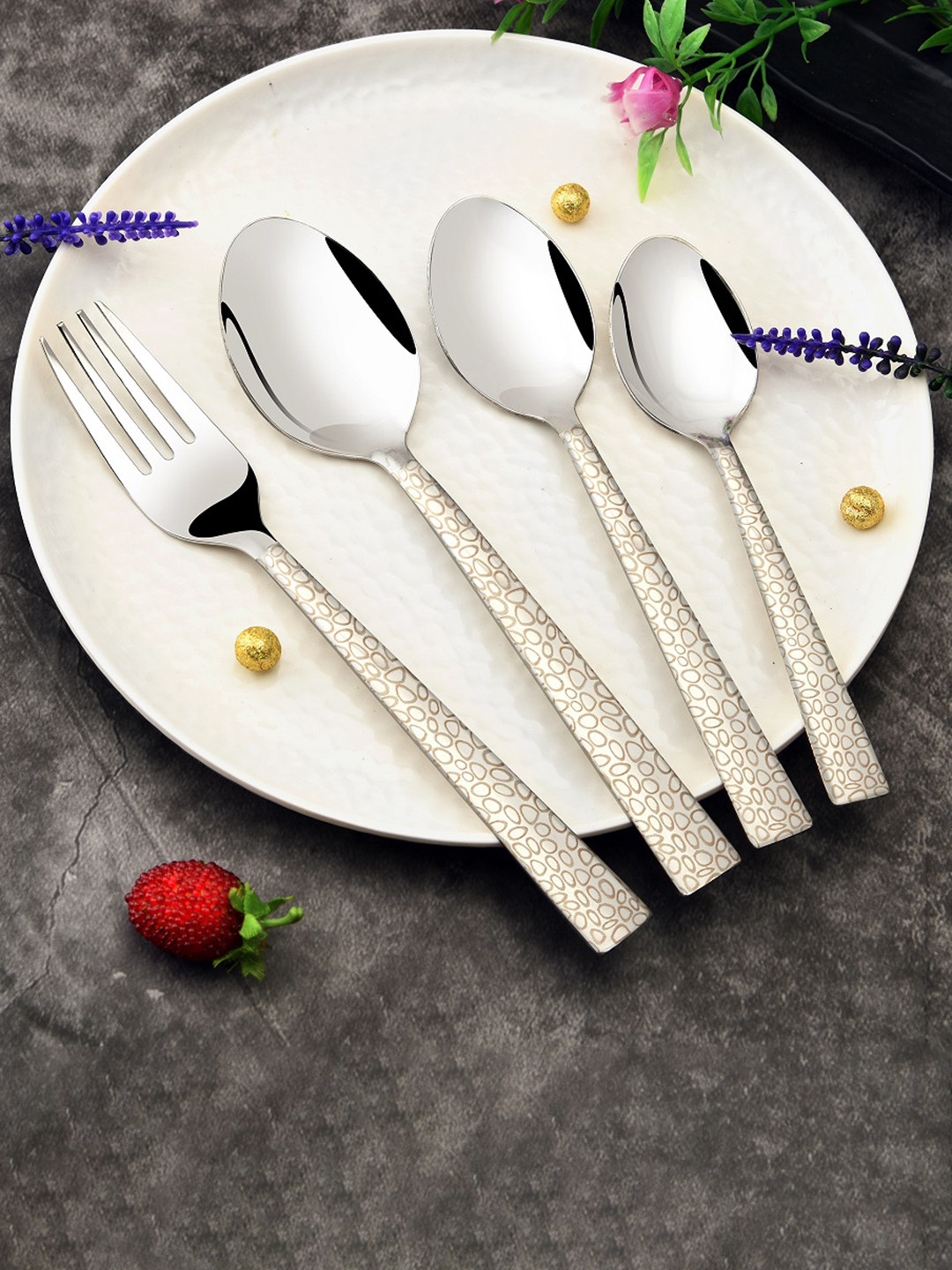 Buy FNS Pebble 24 Pieces Stainless Steel Mixed Cutlery Set - Cutlery ...