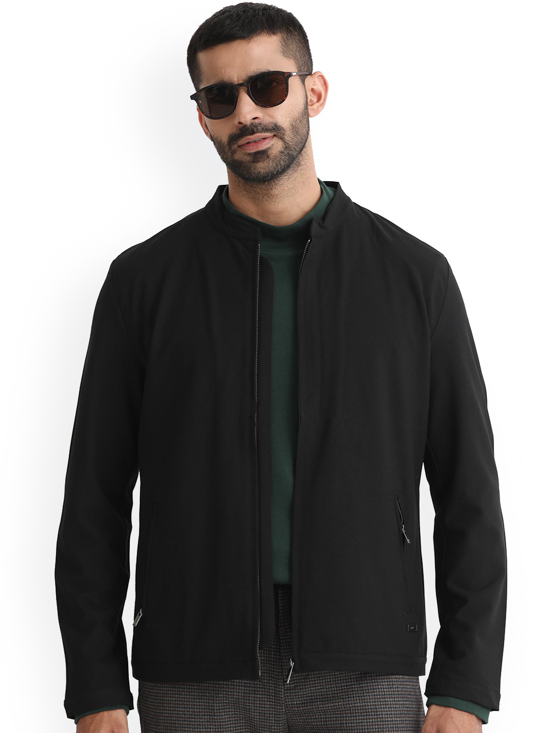 Buy RARE RABBIT Men Rion Tailored Fit Mock Collar Sporty Jacket ...