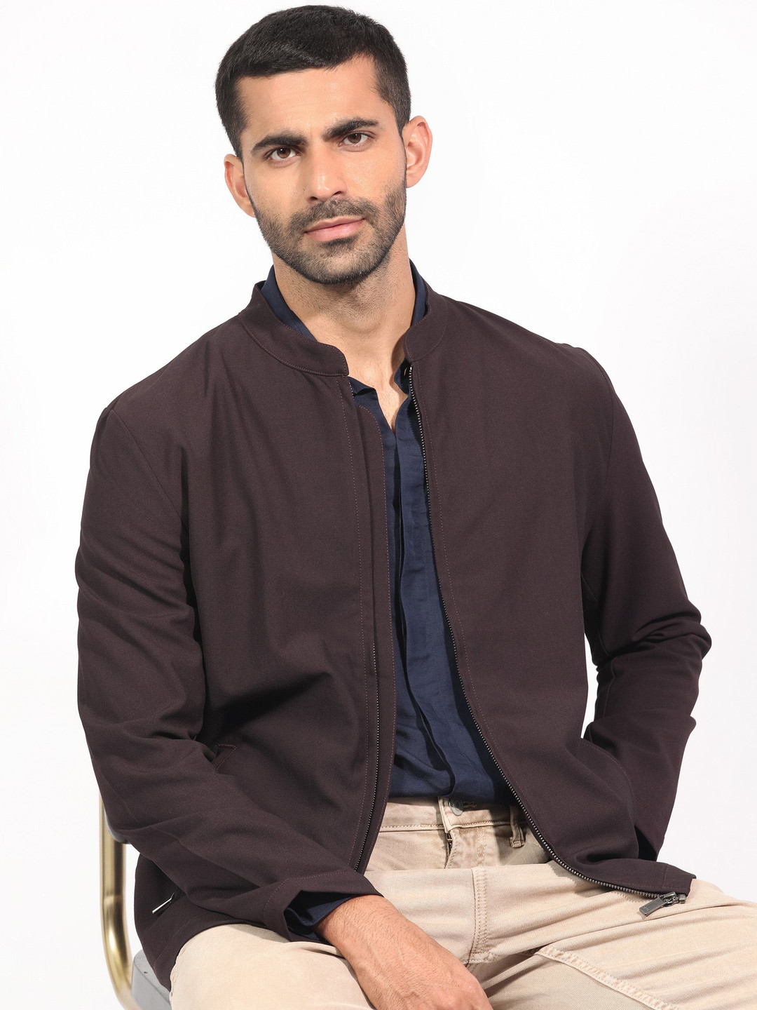 Buy RARE RABBIT Men Rion Tailored Fit Mock Collar Jacket - Jackets for ...