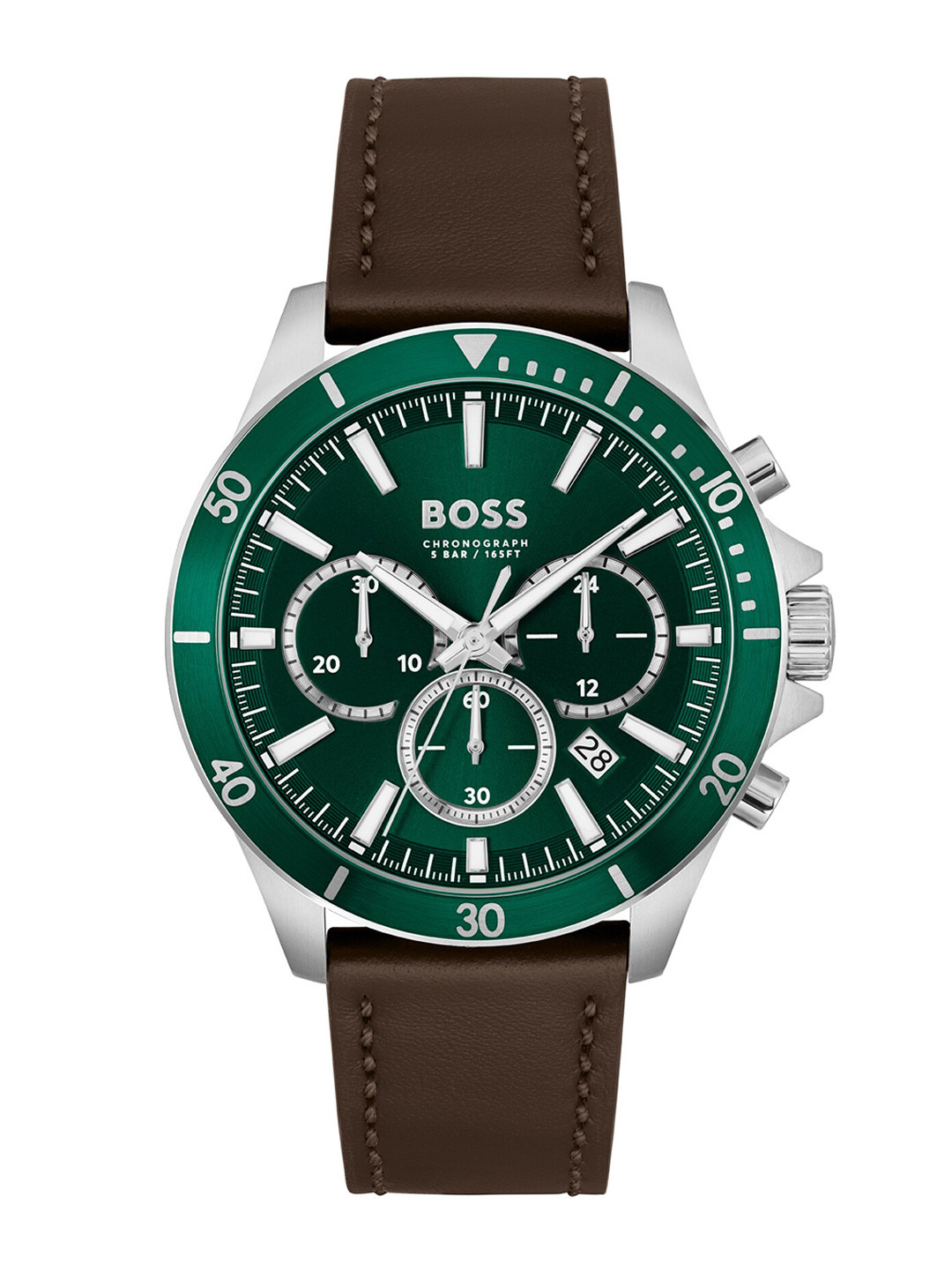 Buy BOSS Men Textured Dial & Leather Straps Analogue Chronograph Watch ...