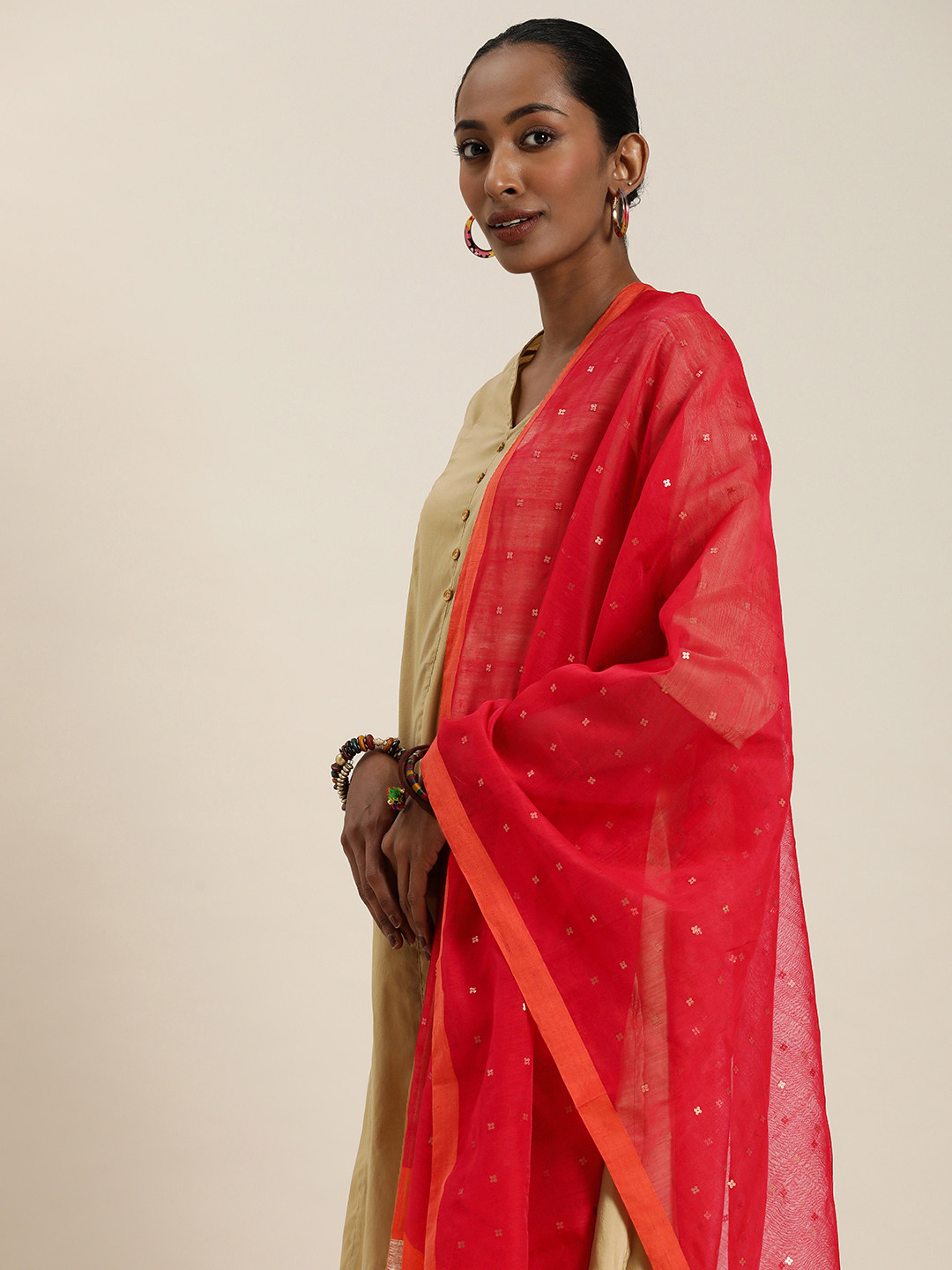 Buy Taavi Woven Design Handloom Dupatta With Sequinned - Dupatta for ...