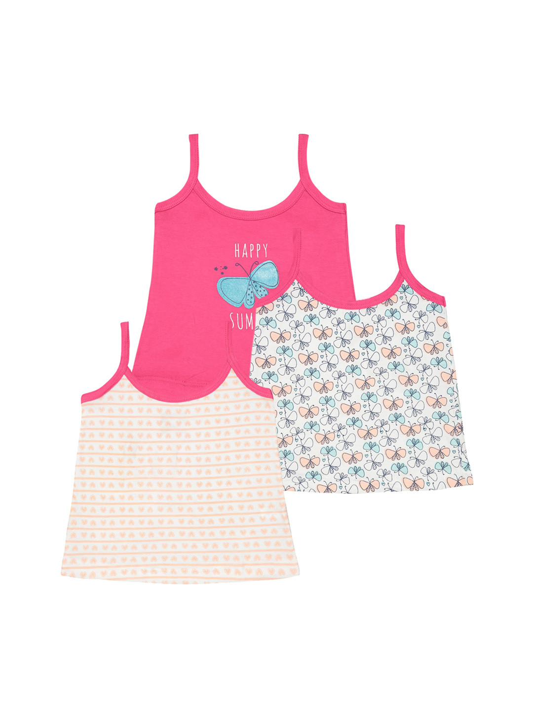Buy Bodycare Infant Girls Pack Of 3 Assorted Cotton Innerwear Vests ...