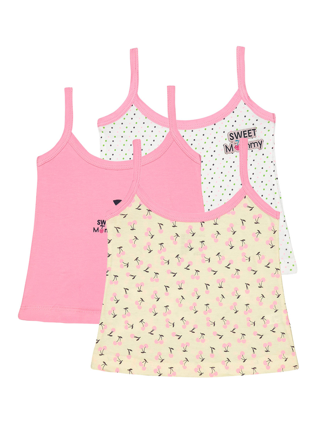Buy Bodycare Infant Girls Pack Of 3 Assorted Cotton Innerwear Vests ...
