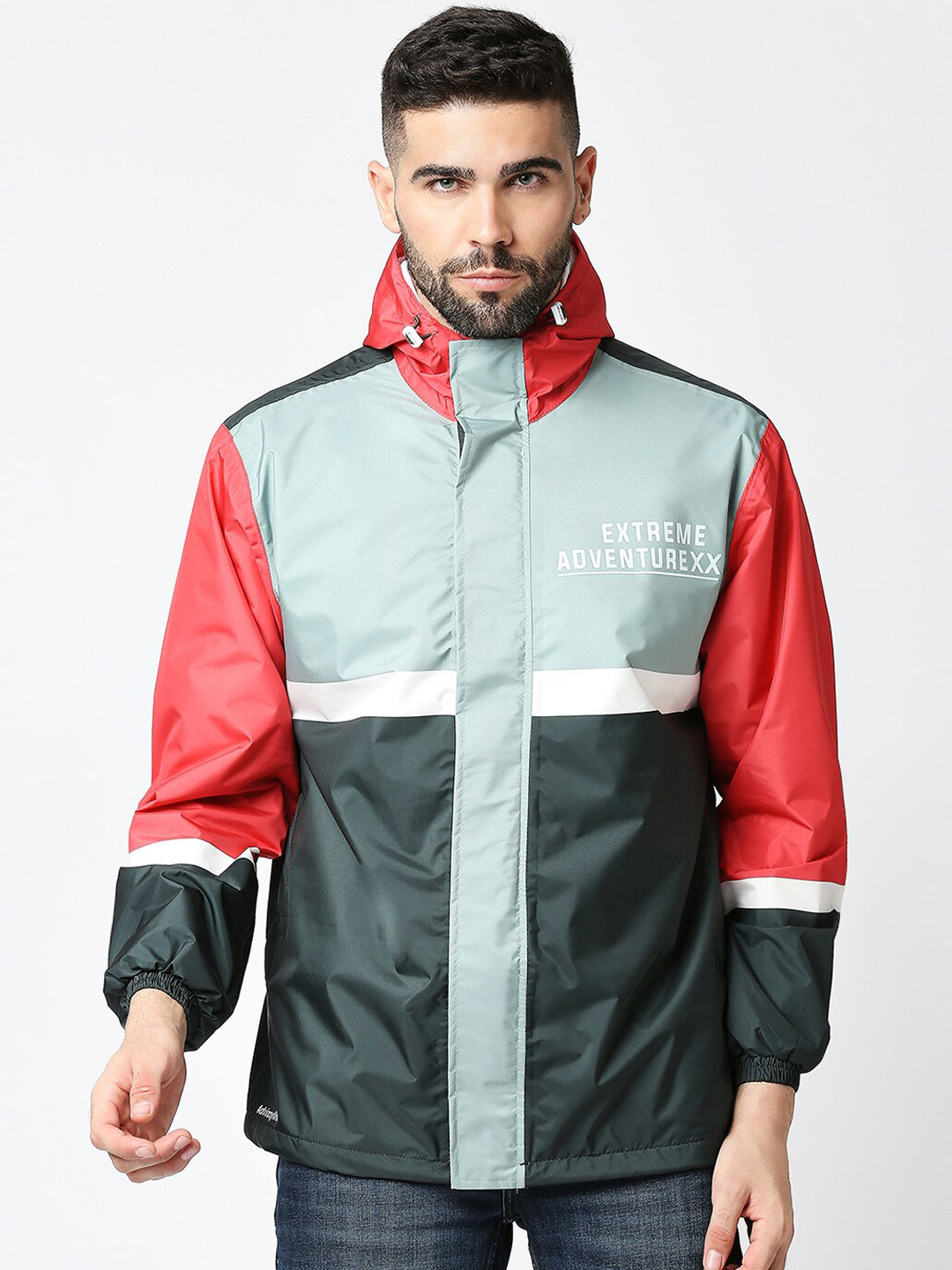 Buy Zeel Colorblocked Waterproof Rain Jacket - Rain Jacket for Men ...