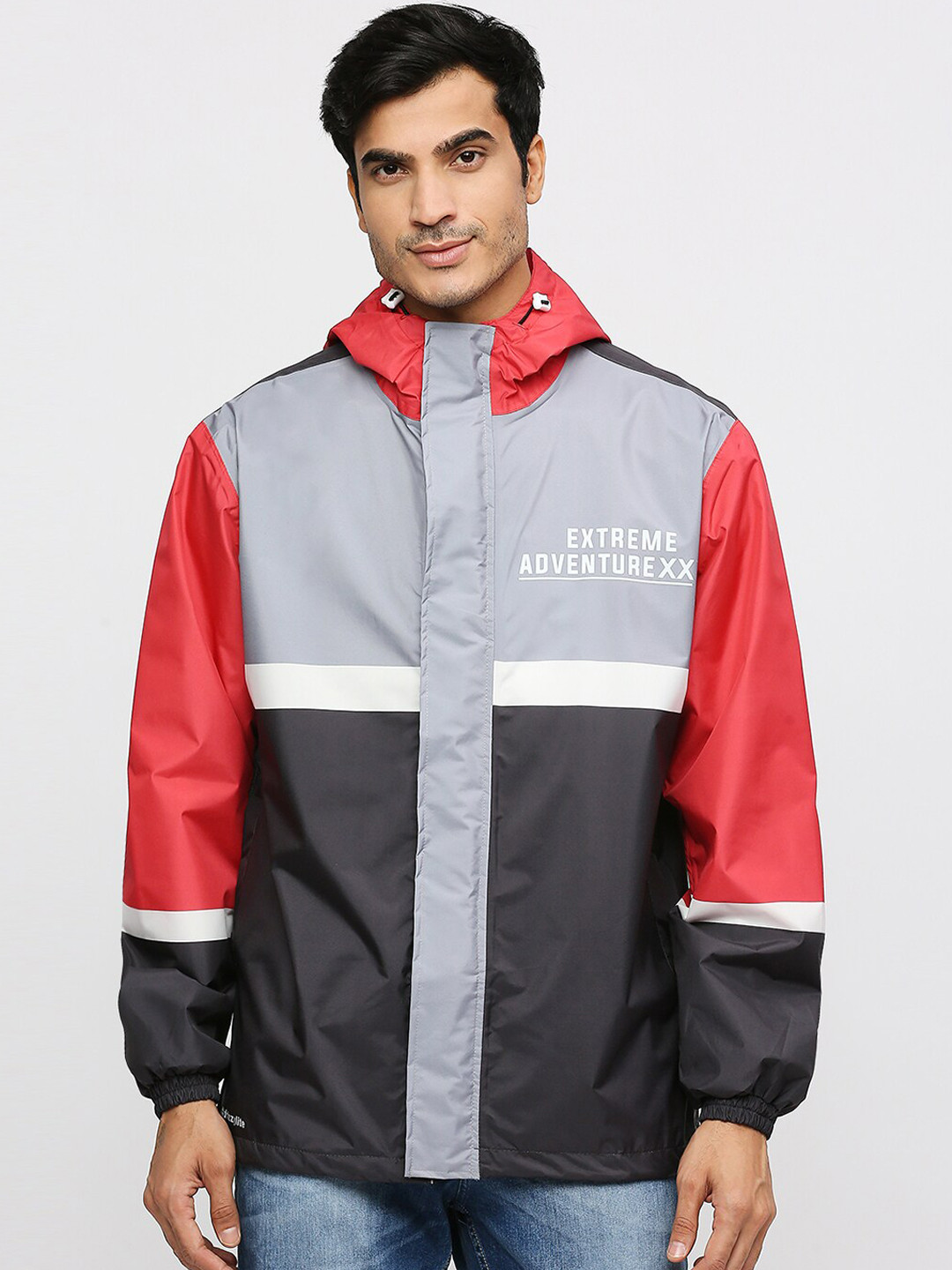 Buy Zeel Colorblocked Waterproof Rain Jacket - Rain Jacket for Men ...