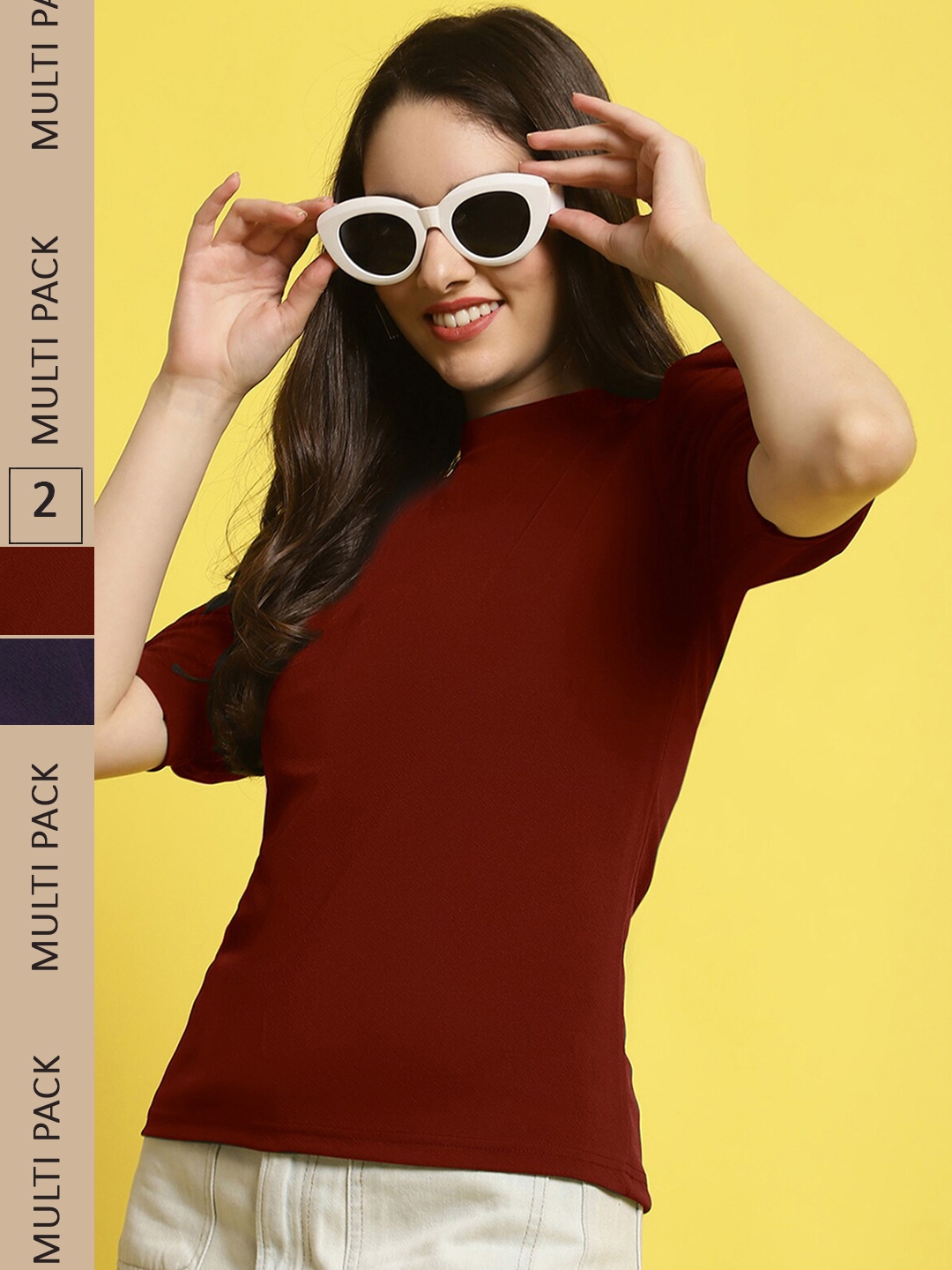 Buy Fabflee Pack Of 2 Square Neck Puff Sleeves Trendy Top Tops For
