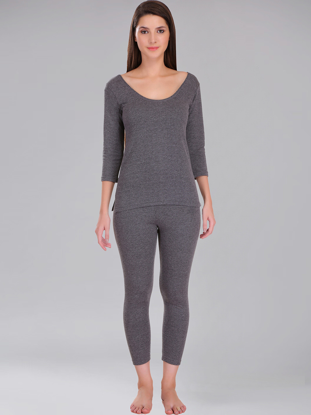 Buy SELFCARE Soft Poly Cotton Ribbed Thermal Set - Thermal Set for ...