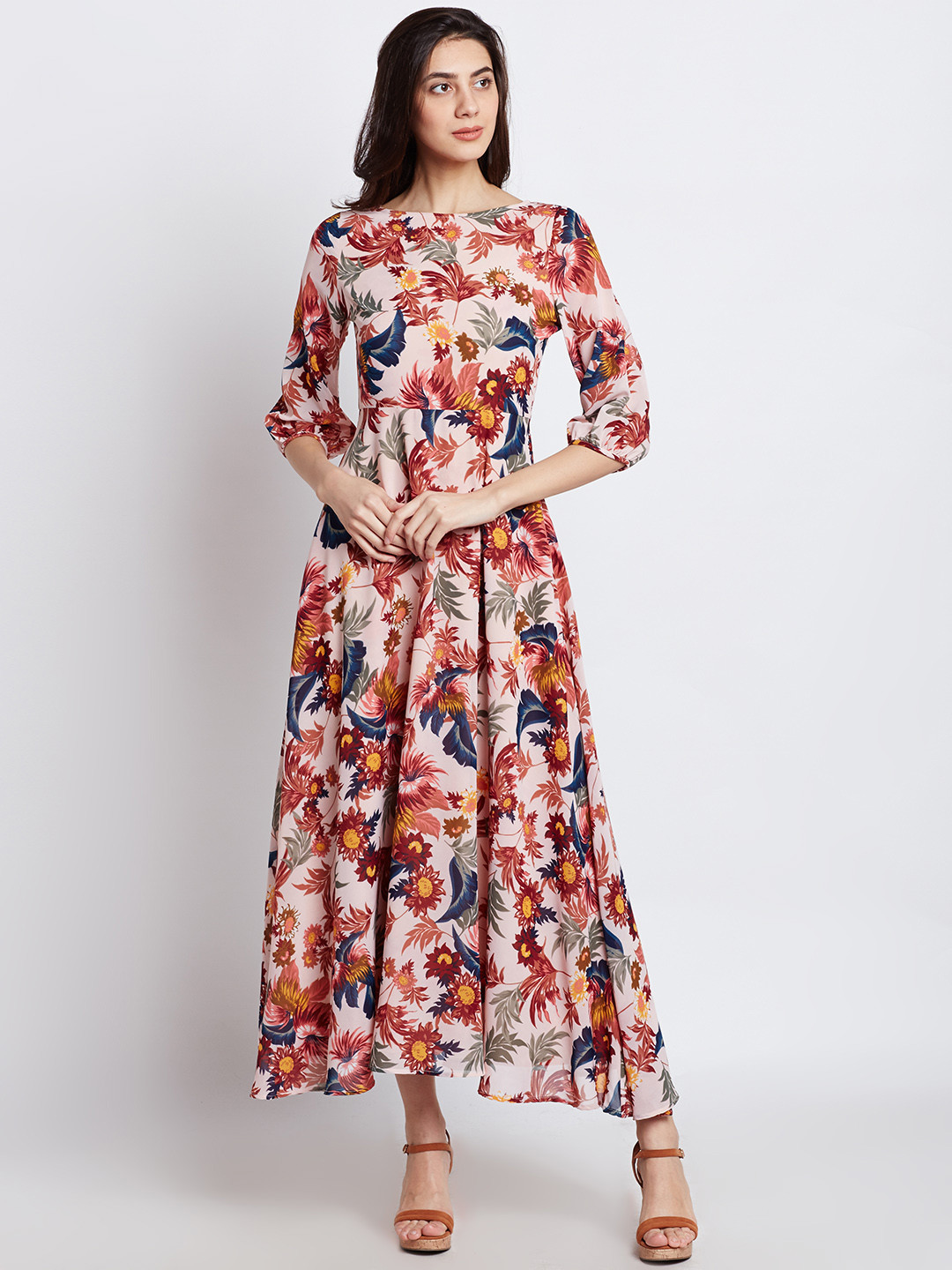Buy FEMMELLA Women Pink Printed Maxi Dress - Dresses for Women 2456002 ...
