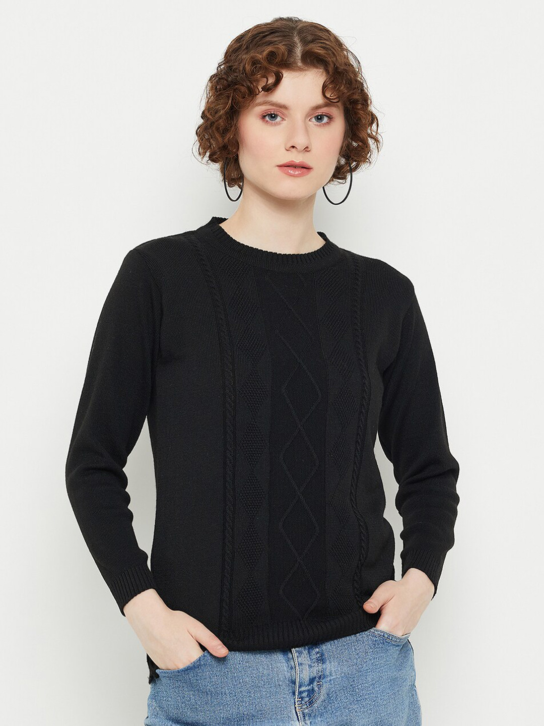Buy KASMA Cable Knit Woollen Pullover - Sweaters for Women 24562110 | Myntra
