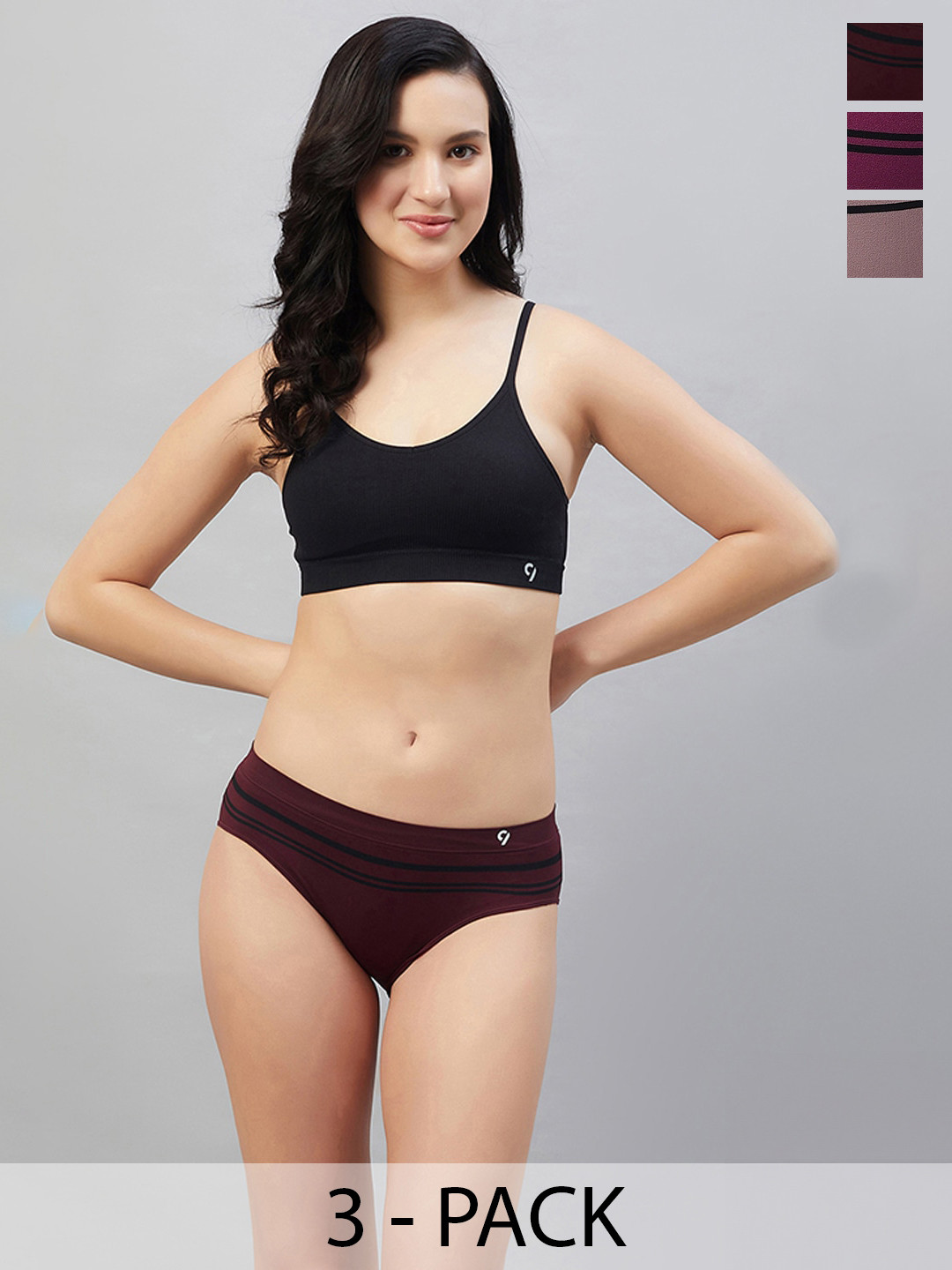 Buy C9 AIRWEAR Pack Of 3 Anti Chafing Seamless Technology Hipster Briefs - Briefs for Women ...