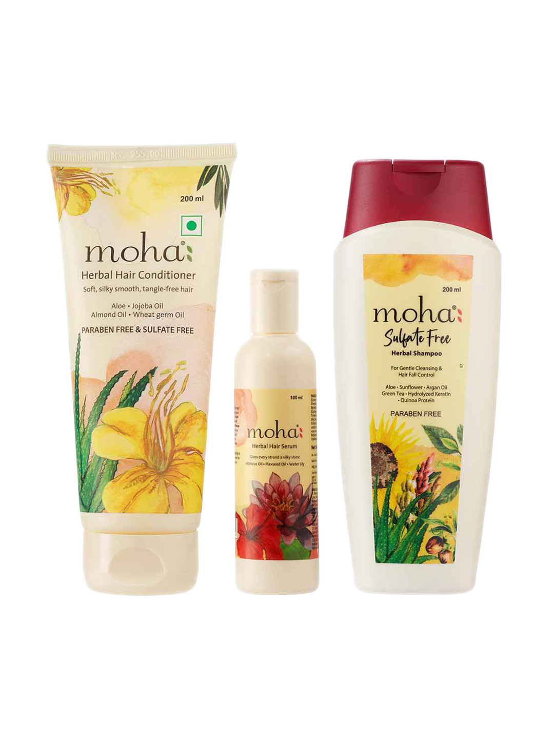 Buy Moha Set Of 3 Shampoo 200ml Serum 100ml Conditioner 200ml - Hair ...