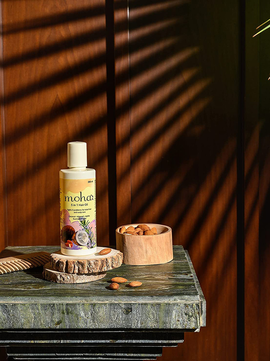 Buy Moha Set Of 2 5 In 1 Hair Oil & Herbal Hair Shampoo 200ml Each ...