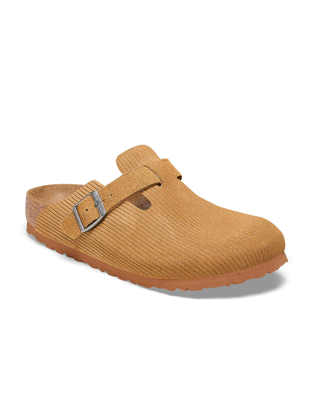 Buy Birkenstock Boston Corduroy Cork Brown Regular Width Suede Embossed ...