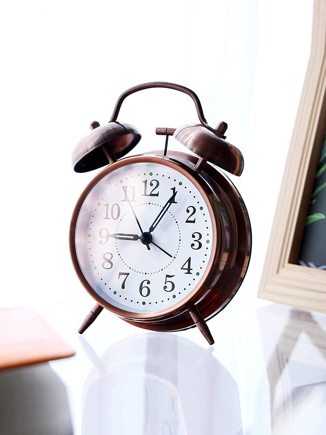 Buy Kuber Industries Copper Toned & White Printed Contemporary Alarm ...