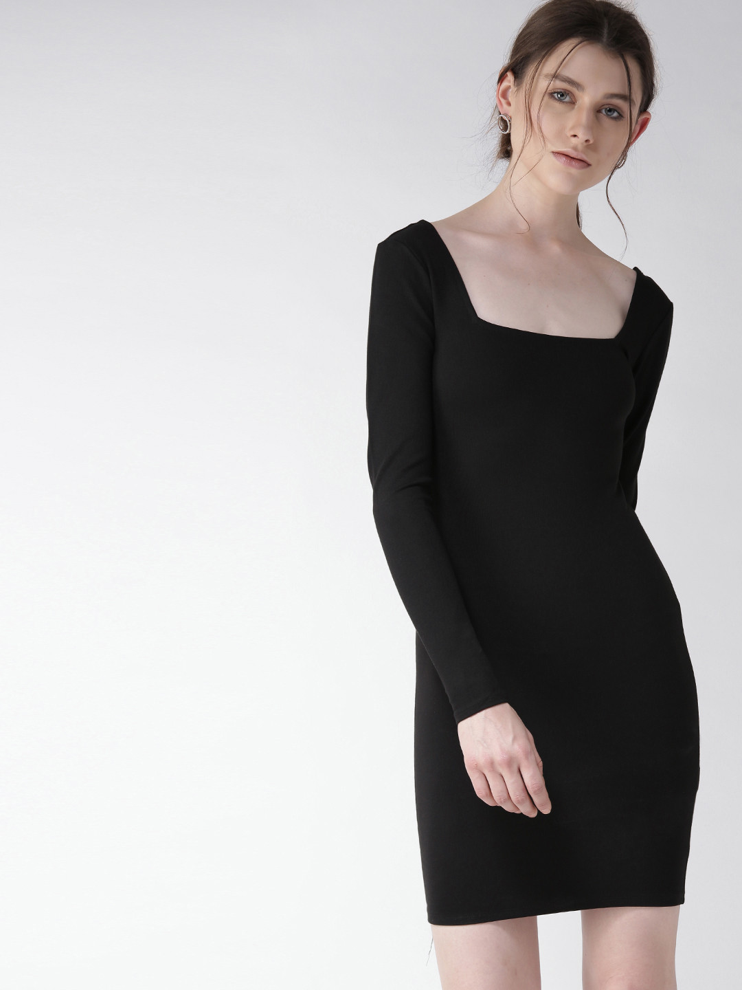 Buy FOREVER 21 Women Black Solid Bodycon Dress - Dresses for Women ...