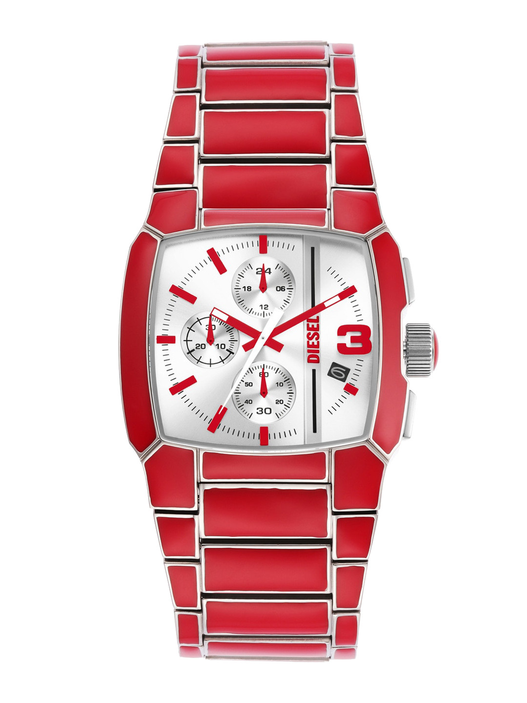 Buy DIESEL Men Printed Dial Stainless Steel Bracelet Style Straps ...