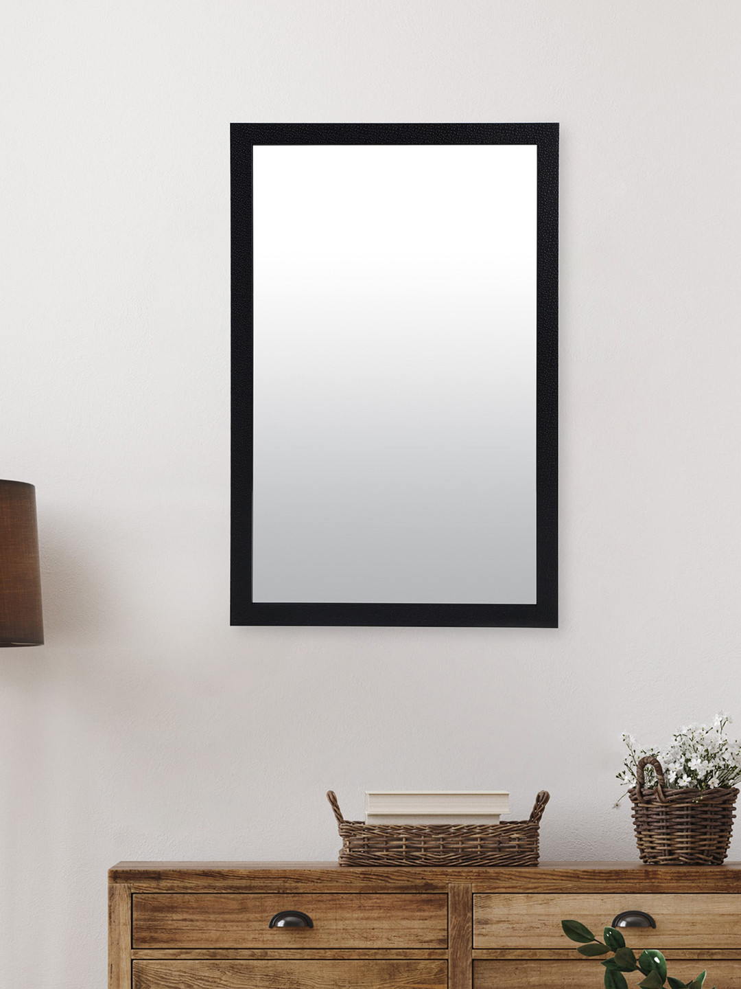Buy Home Centre Black Reflection Modern Rectangle Mirror - Mirrors for ...