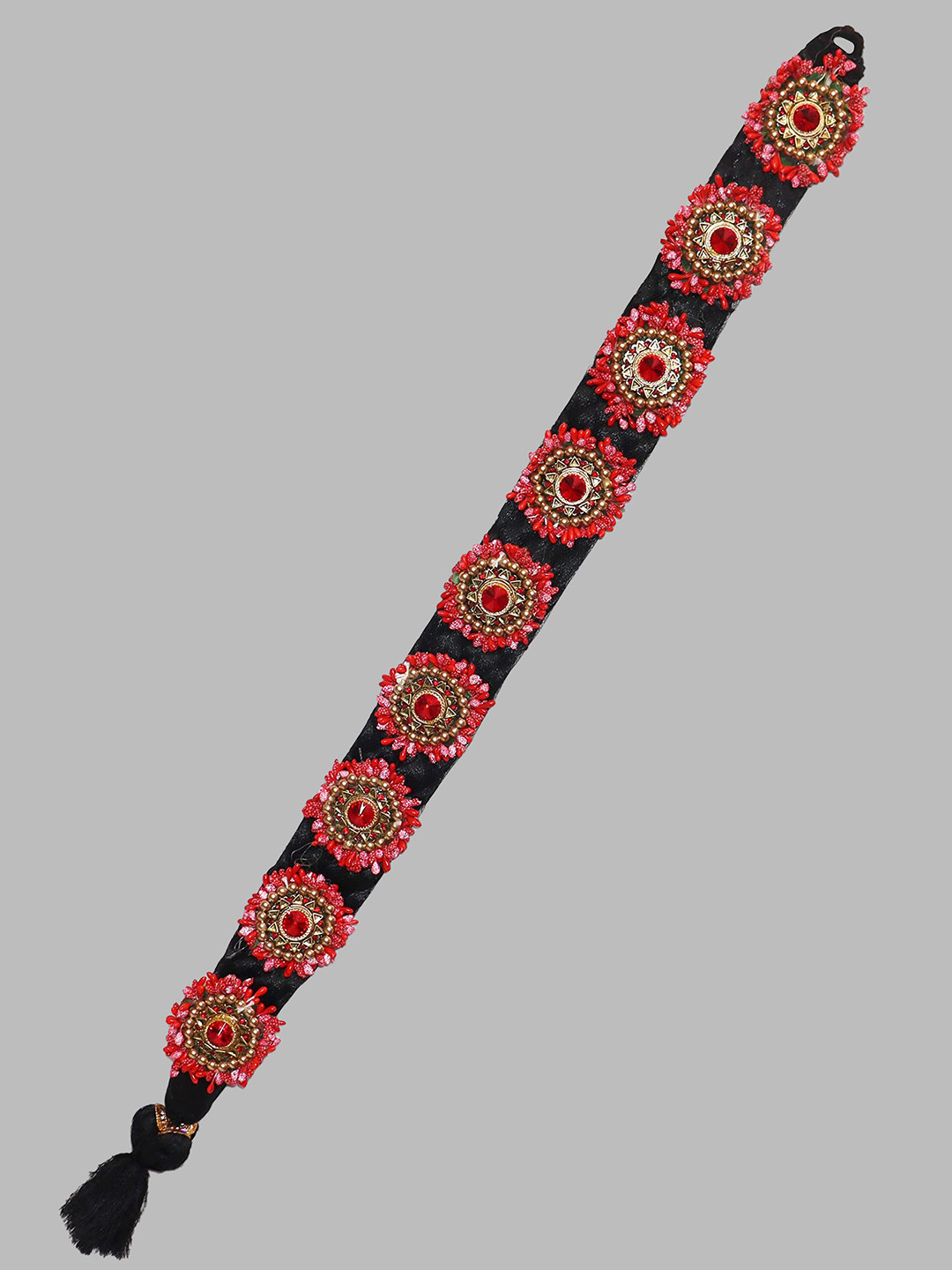 Buy Krelin Traditional Hair Choti With Floral Jada Set - Head Jewellery ...