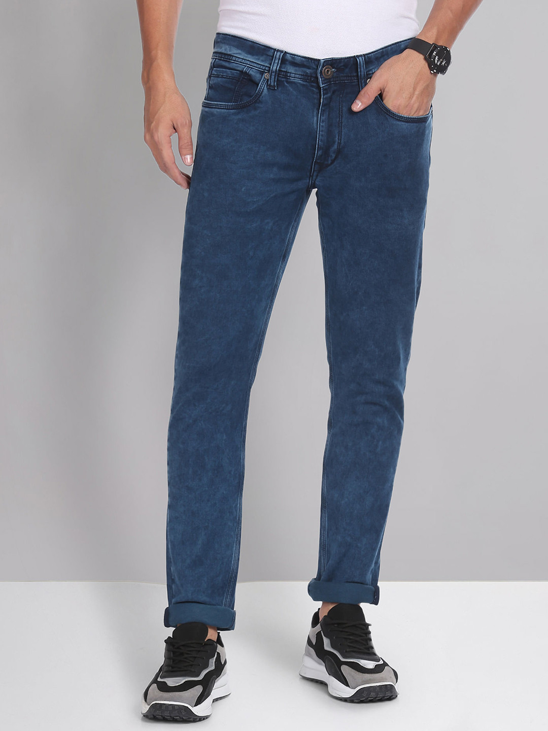 Buy AD By Arvind Men Skinny Fit Clean Look Stretchable Jeans - Jeans ...