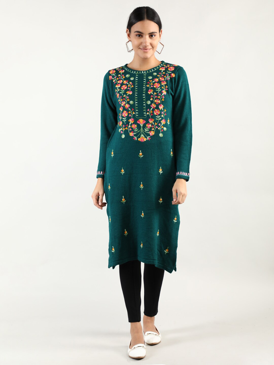 Buy Dlanxa Floral Embroidered Wool Kurta - Kurtas for Women 24615520 ...