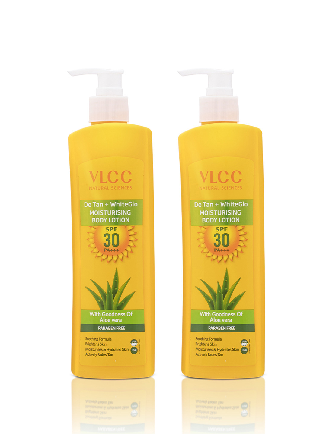 Buy VLCC Set Of 2 DeTan + White Glow Moisturising Body Lotion SPF30 PA ...