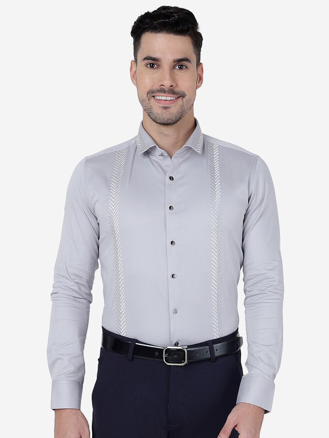 Buy JB STUDIO Slim Fit Opaque Pure Cotton Formal Shirt - Shirts for Men ...