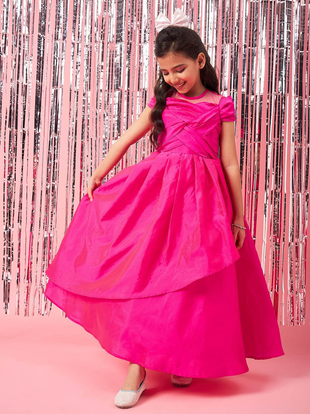 Buy Pspeaches Girls Puff Sleeves Maxi Dress - Dresses for Girls ...