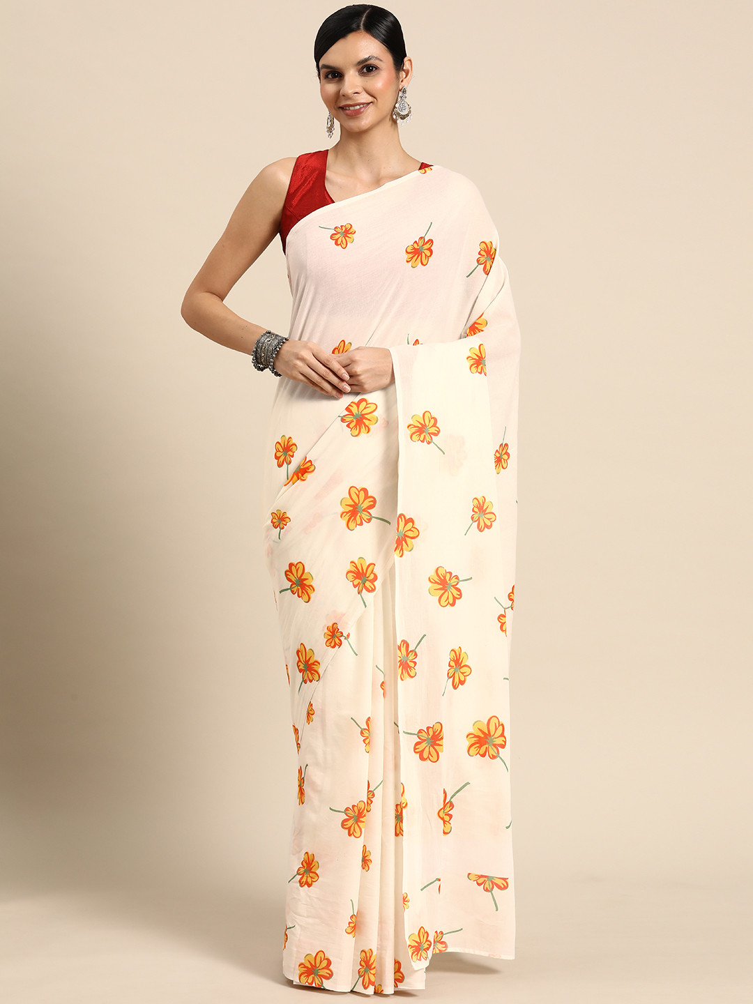 Buy BUTA BUTI Floral Printed Pure Cotton Saree - Sarees for Women ...