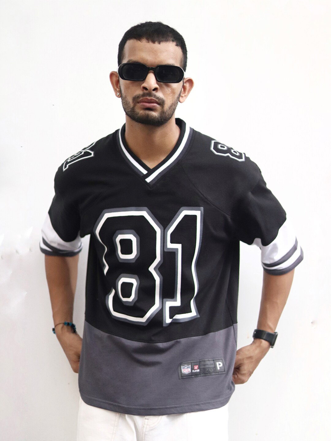 Buy Powerlook Varsity Printed V Neck Drop Shoulder Sleeves Dri FIT ...