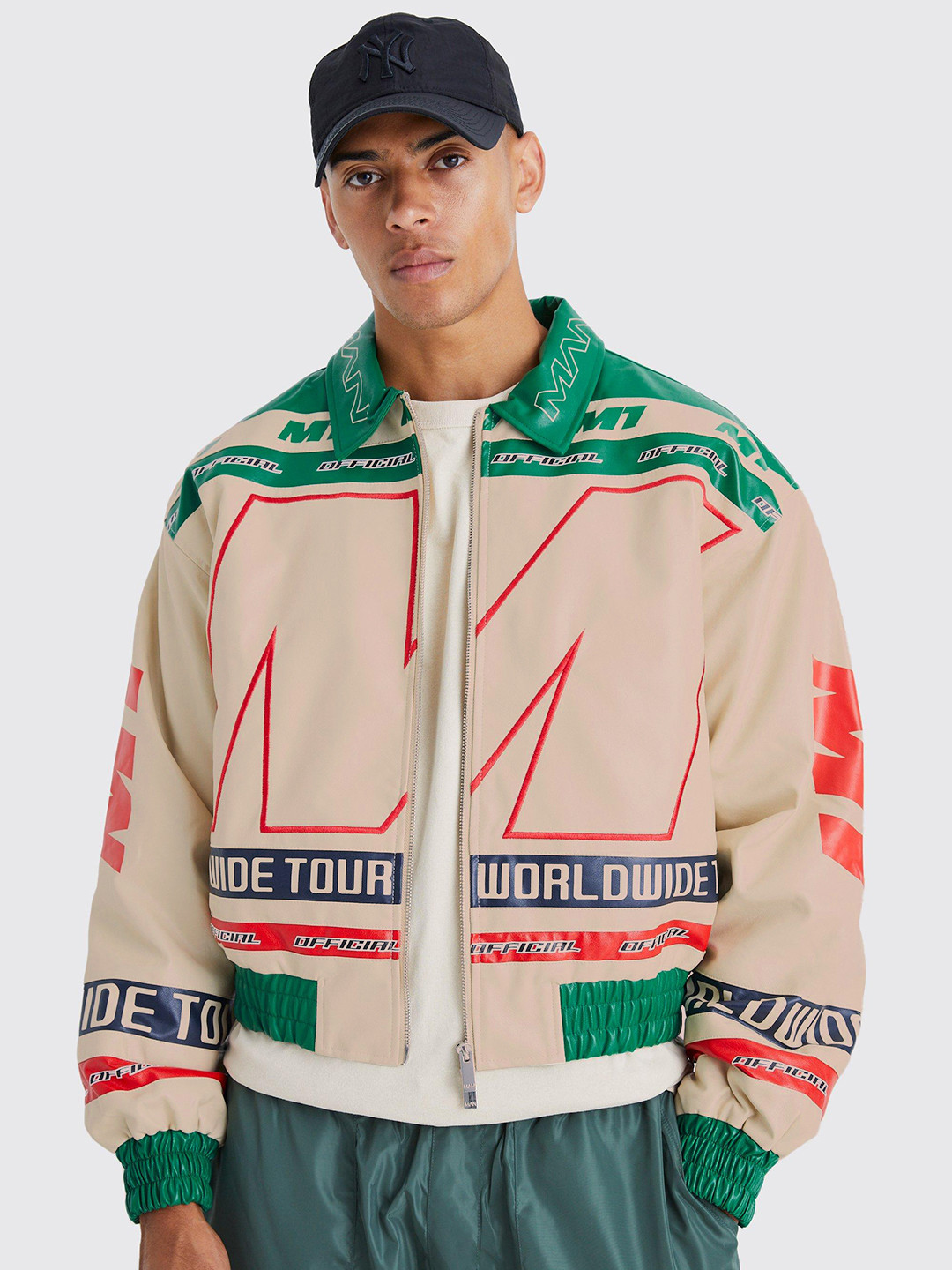 Buy BoohooMAN Boxy Printed Bomber Jacket - Jackets for Men 24626682 ...