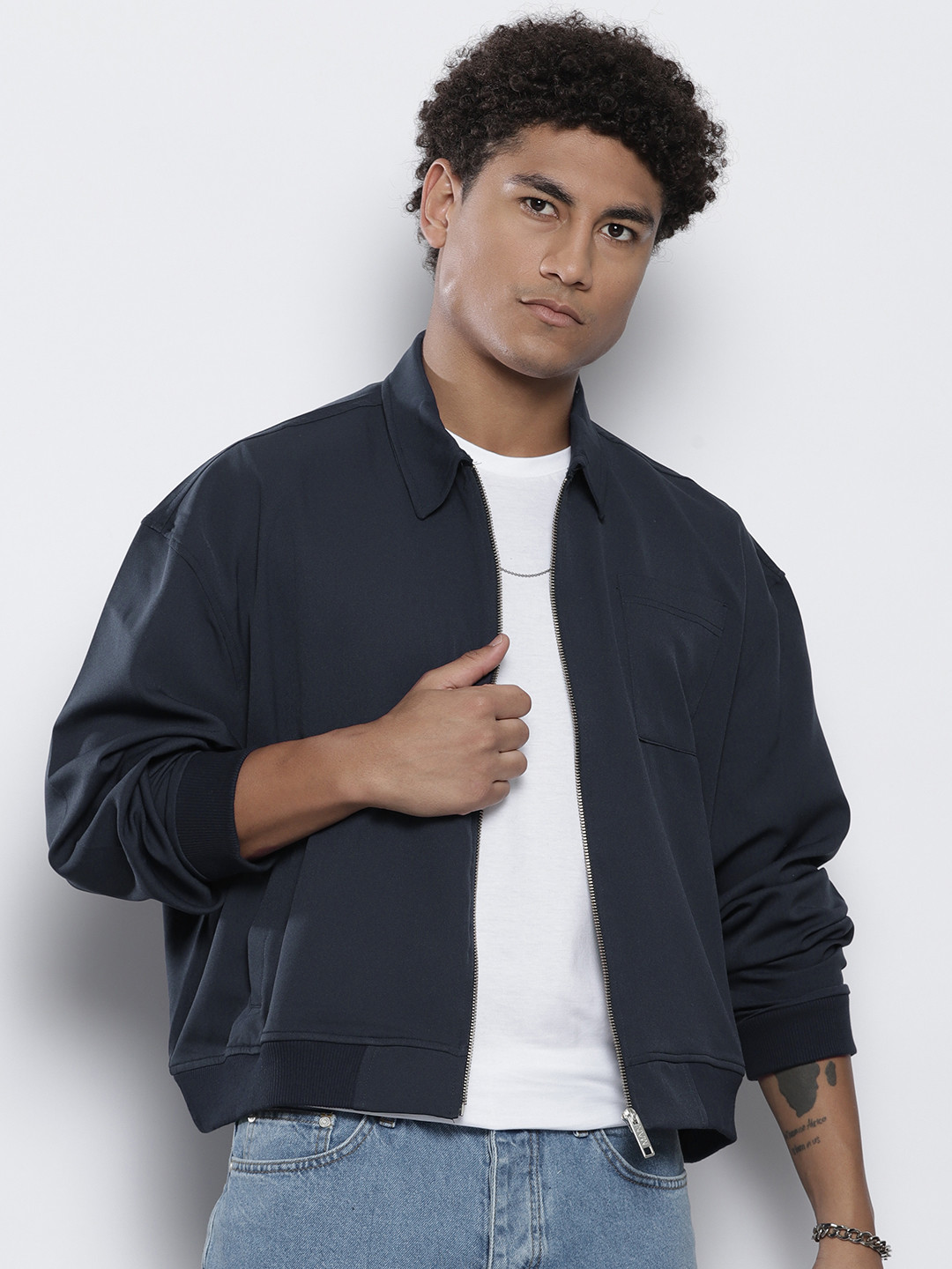 Buy BoohooMAN Boxy Stretch Harrington Jacket - Jackets for Men 24626708 ...