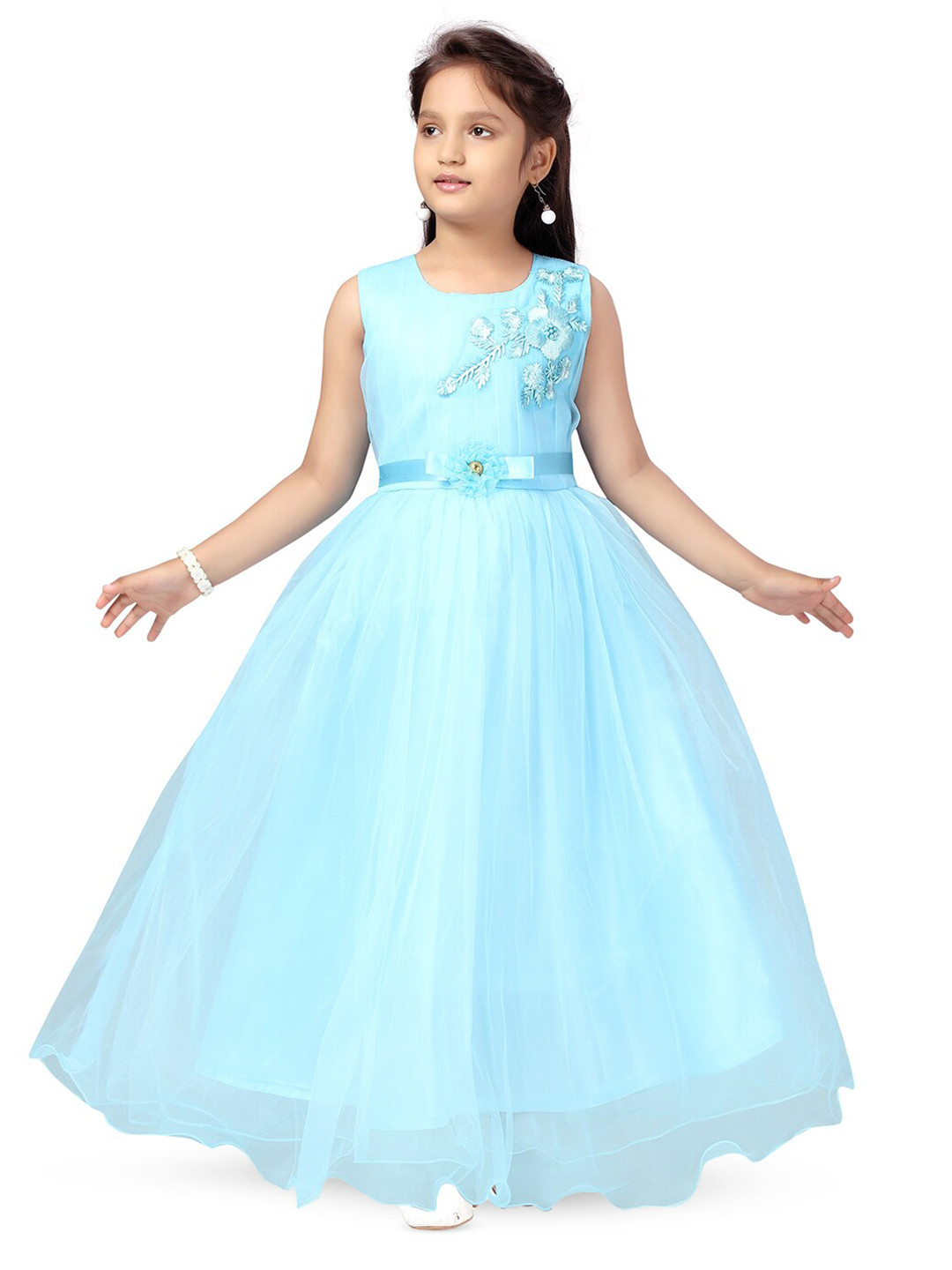 Buy BAESD Girls Floral Embellished Fit & Flare Maxi Dress - Dresses for ...