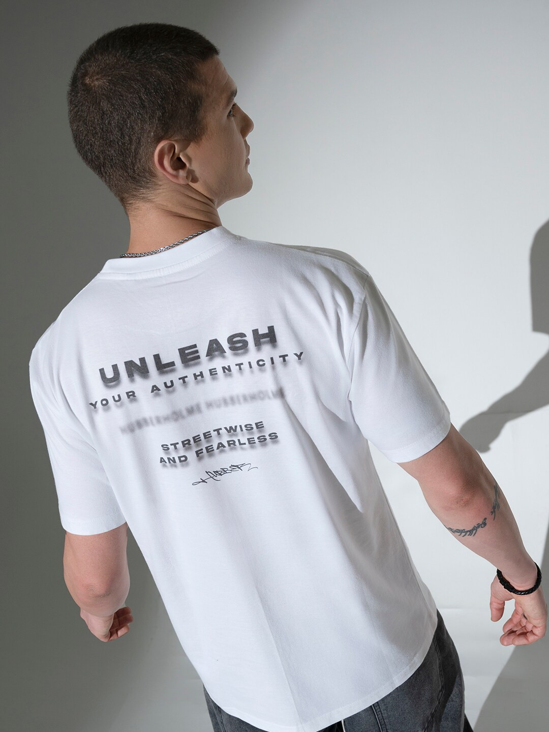 Buy Hubberholme Typography Printed Drop Shoulder Sleeves Pure Cotton ...